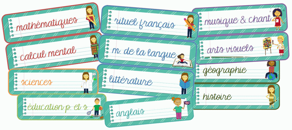 Étiquettes programme du jour, affichages obligatoires, anniversaires ...