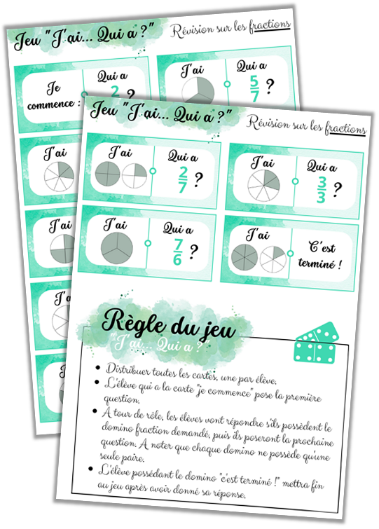 Jeu de révision : J’ai… Qui a ? – Fractions CM - Orphéecole