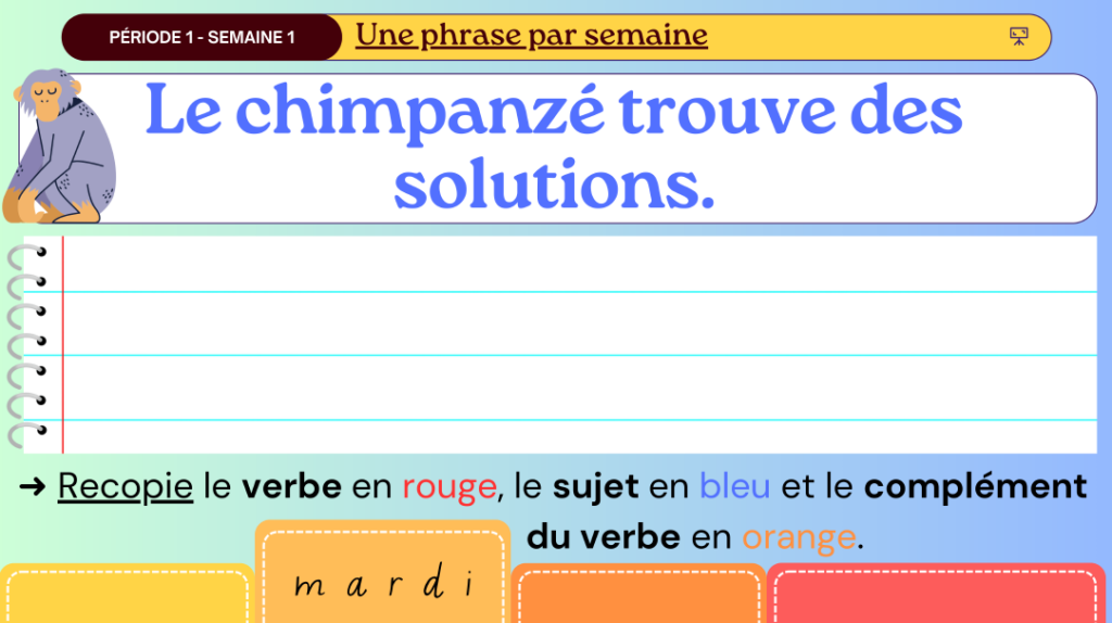 Rituel d’EDL cycle 3 : Une phrase par semaine - Orphéecole