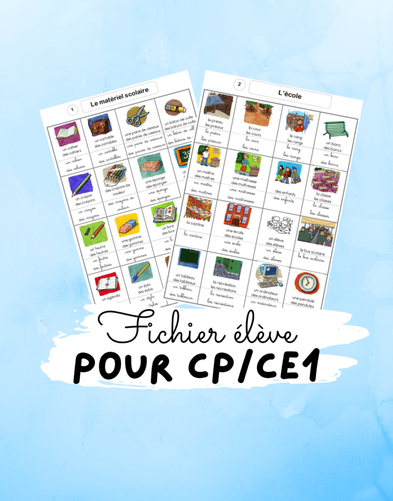 Vocabulaire – Banque outil de mots illustrés - Orphéecole