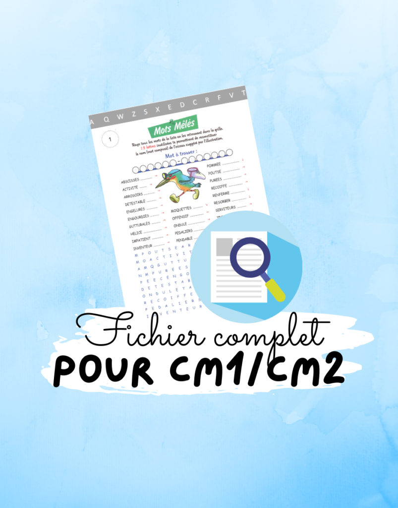 Vocabulaire – Fichier de mots mêlés - Orphéecole