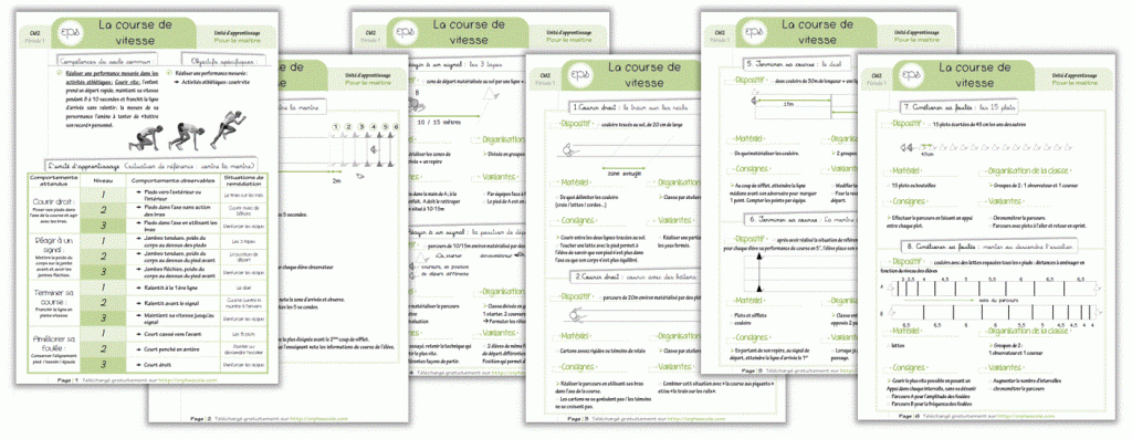 Unité d’apprentissage EPS : La course de vitesse - Orphéecole