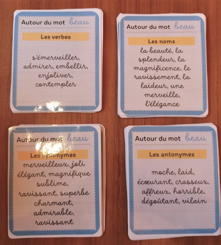 Vocabulaire – Autour d’un mot - Orphéecole